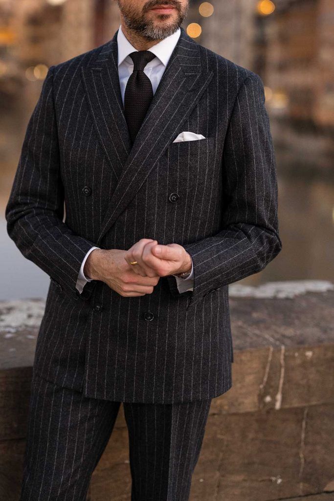 How to Style a Gray Chalkstripe Flannel Suit Formally | He Spoke Style