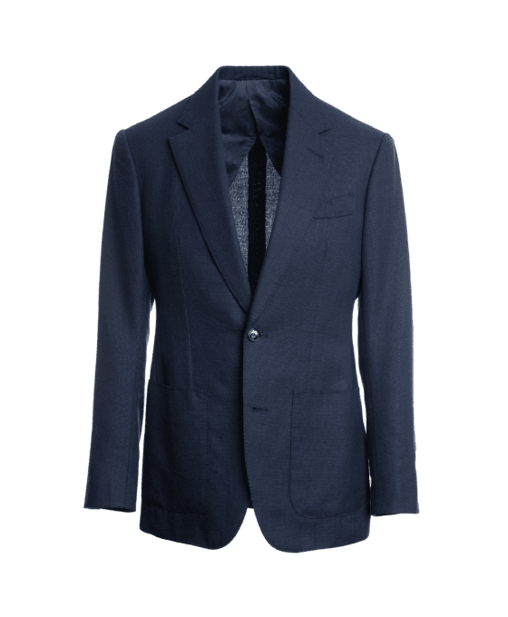 Slate Blue Glen Plaid Linen Sport Coat | Custom-Tailored