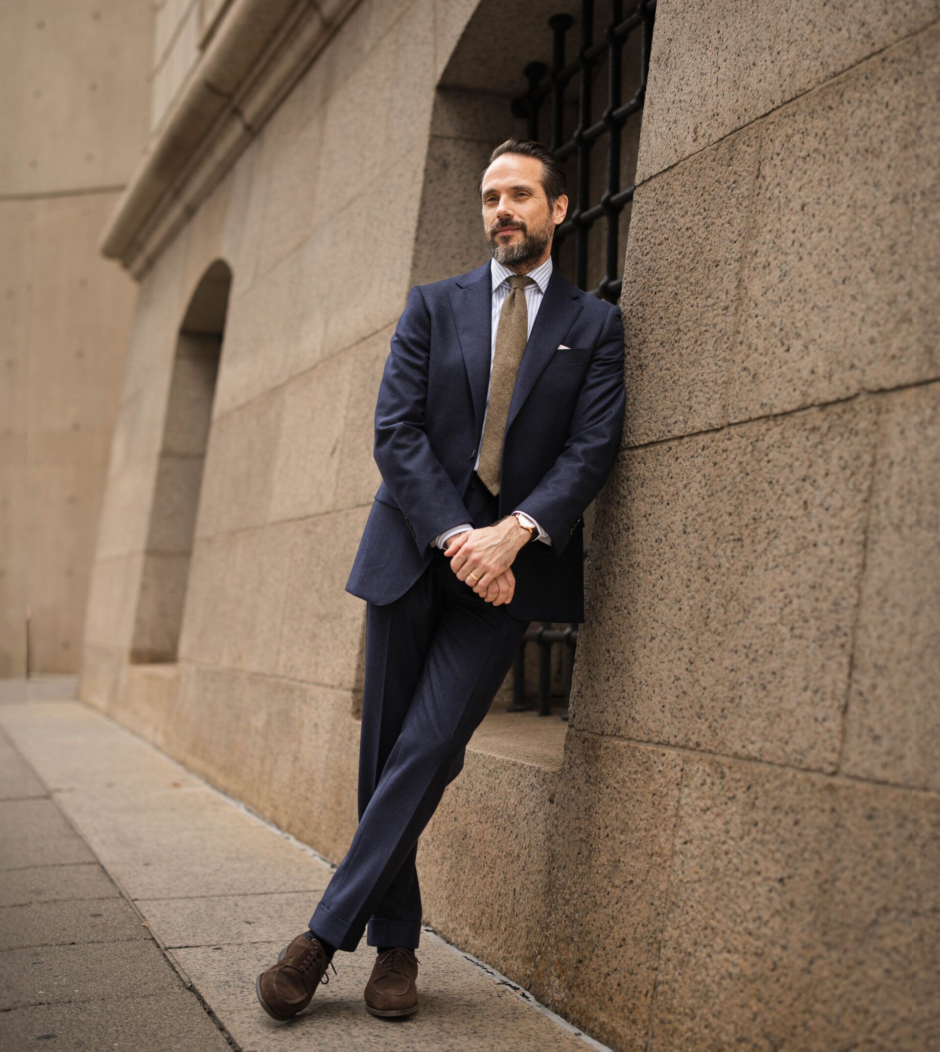 Navy Blue Flannel Suit | Custom-Tailored | He Spoke Style