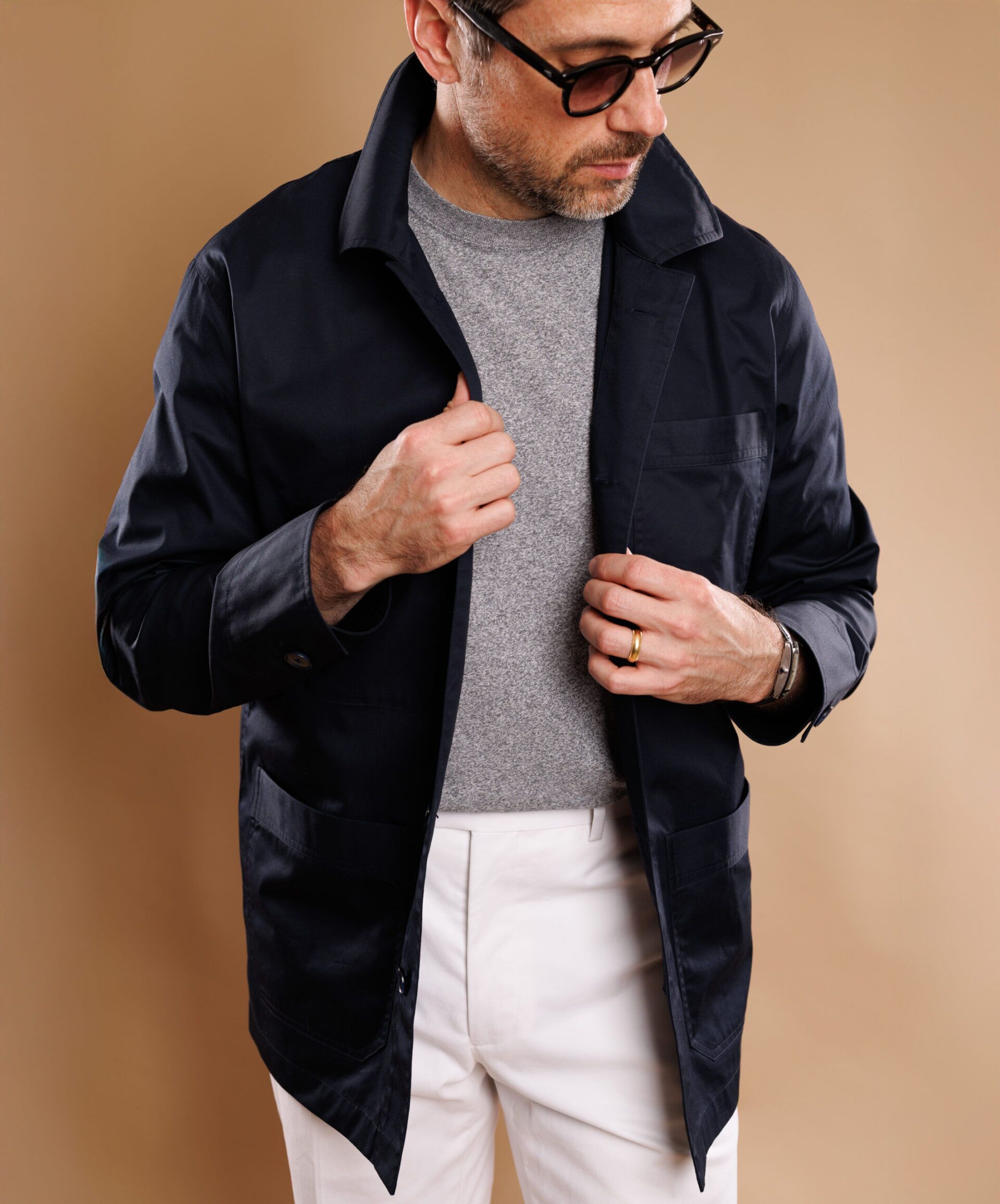 Navy Blue Twill Chore Coat Travel Jacket | He Spoke Style