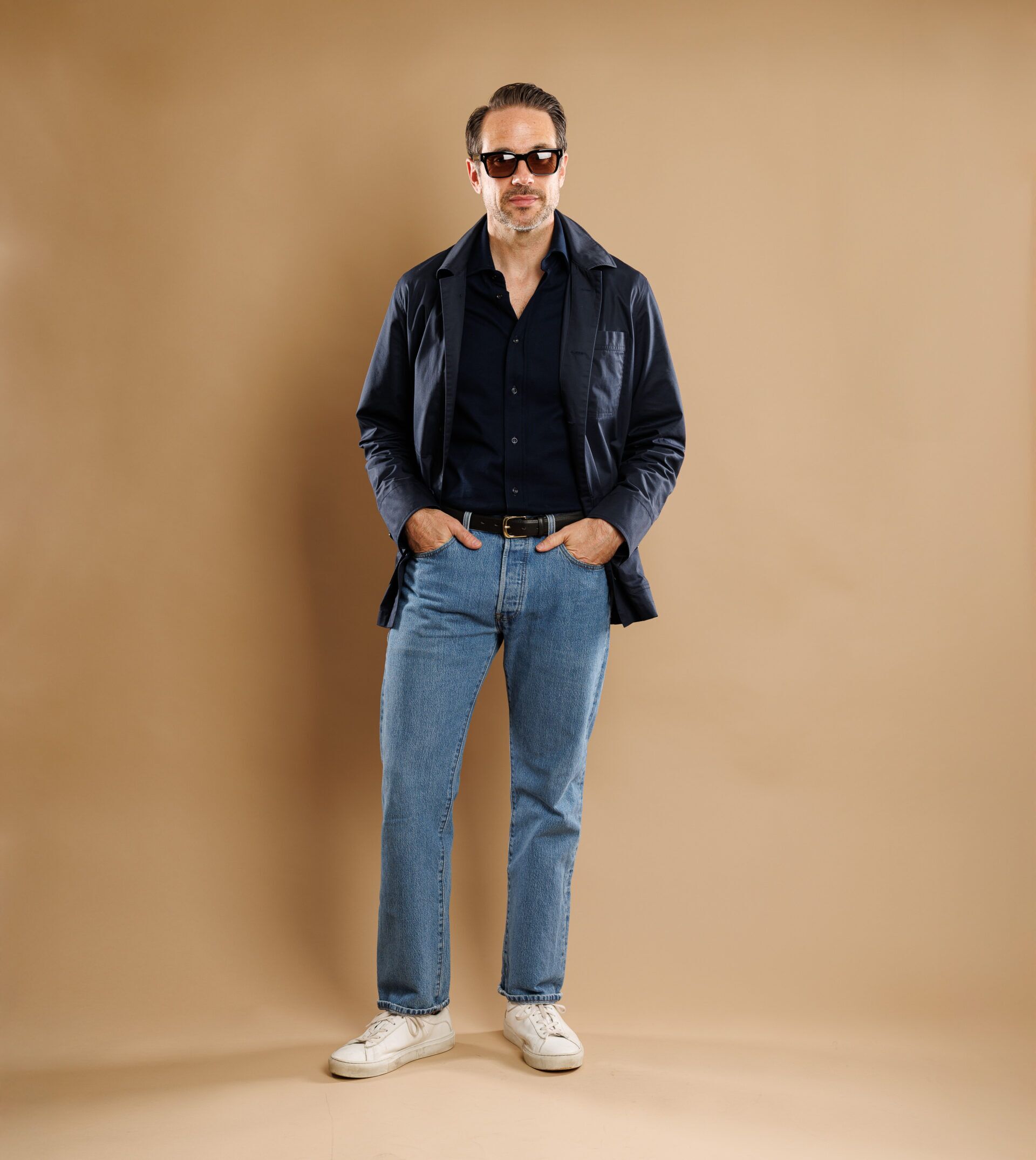 Navy Blue Twill Chore Coat Travel Jacket | He Spoke Style